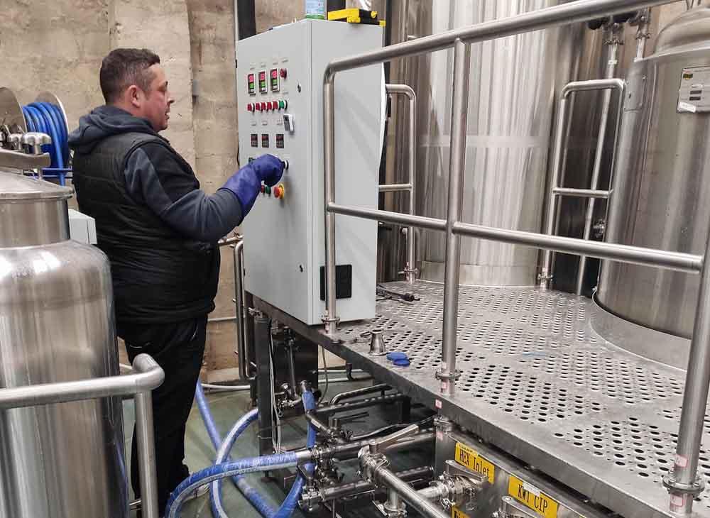 10HL beer brewery equipment setup in France | TianTai® 2-150HL brewery ...