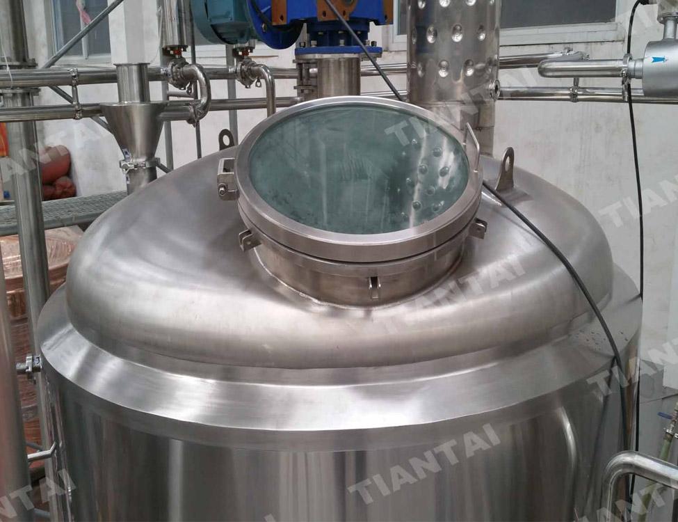 Glass top manway on the tank | TianTai® 2-150HL brewery equipment for sale
